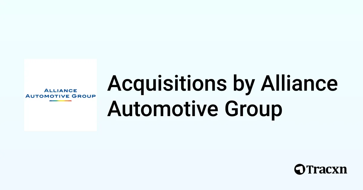 List of 13 Acquisitions by Alliance Automotive Group (Sep 2025) - Tracxn