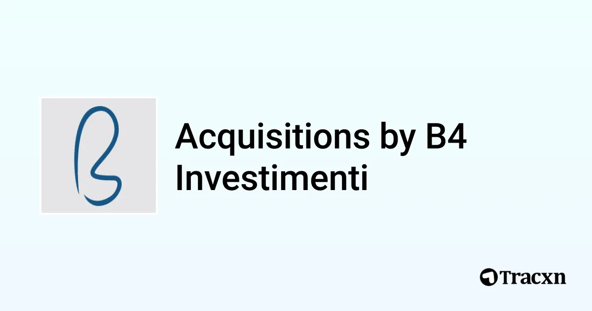 List of 4 Acquisitions by B4 Investimenti (Apr 2026) - Tracxn