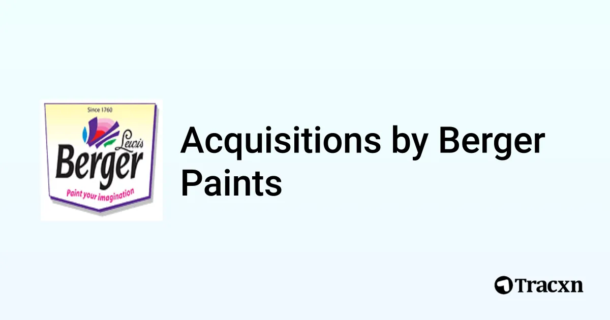 List of 5 Acquisitions by Berger Paints (Jan 2026) - Tracxn