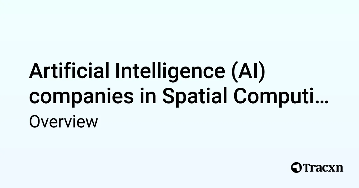 An overview of Artificial Intelligence companies in Spatial Computing ...