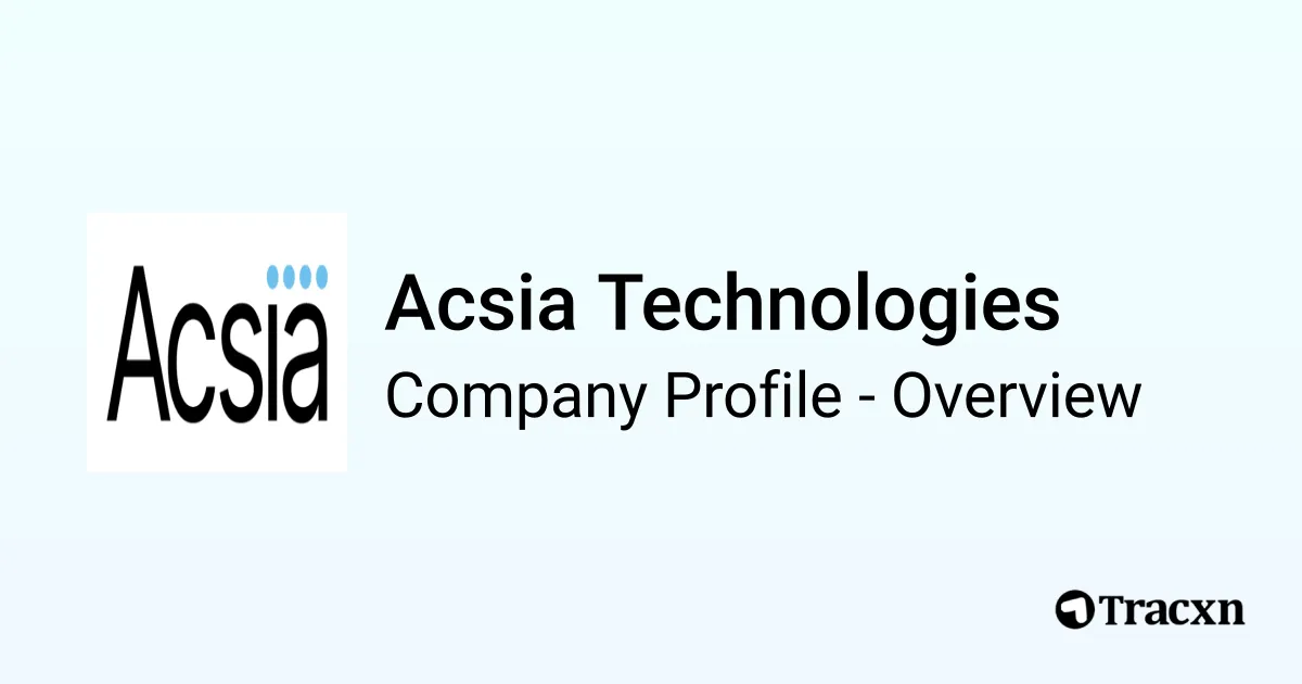 Acsia Technologies - 2025 Company Profile, Team, Funding, Competitors & Financials - Tracxn