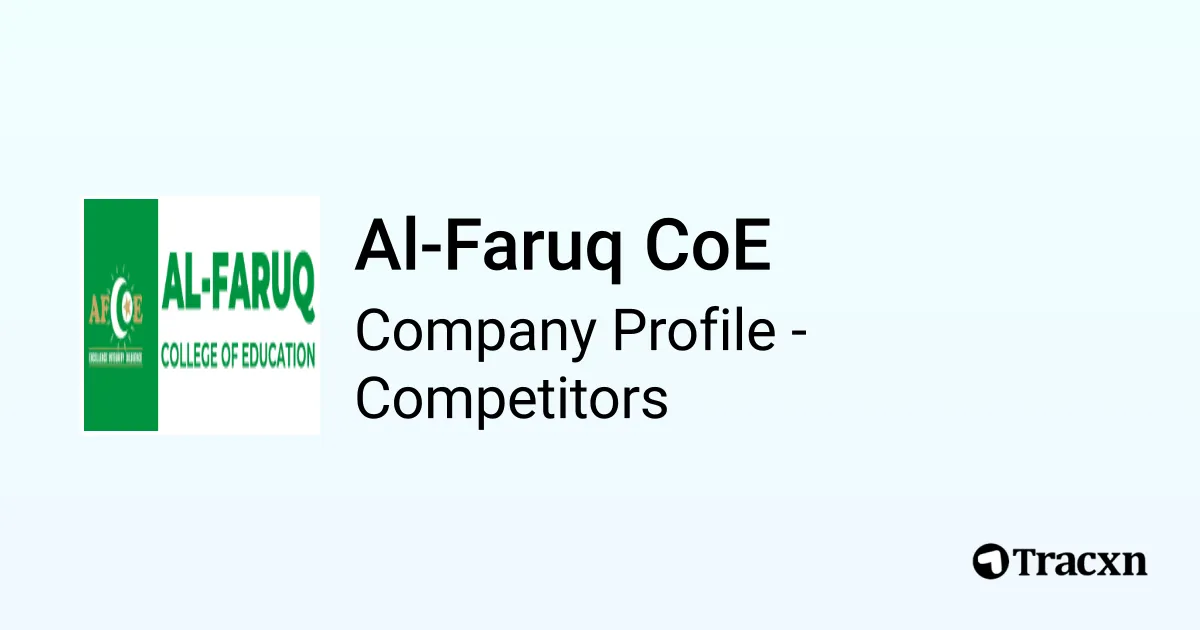 Al-Faruq CoE - 4 Competitors and alternatives in Oct 2024 - Tracxn