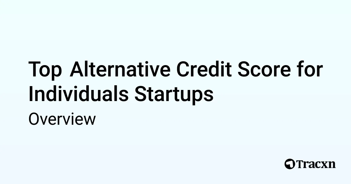 Alternative Credit Score for Individuals - 2025 Market & Investments ...
