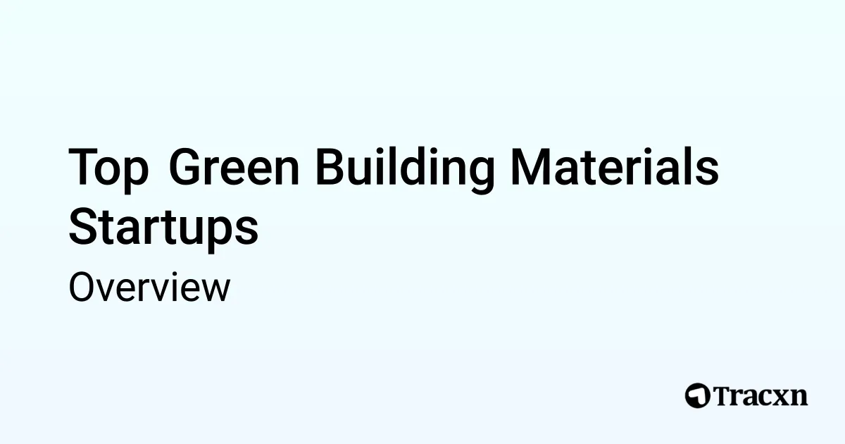Green Building Materials - 2025 Market & Investments Trends - Tracxn