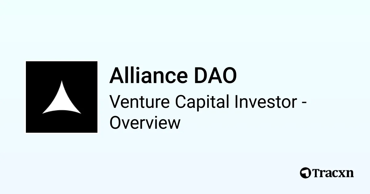 Alliance DAO - 2026 Investor Profile, Portfolio, Team & Investment ...