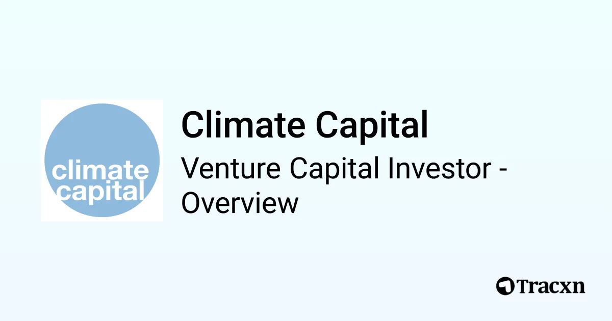 Climate Capital - 2025 Investor Profile, Portfolio, Team & Investment ...